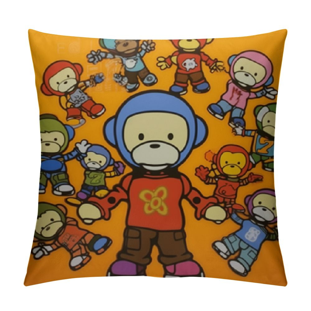 COMIO Colorful Camouflage 3D Baby Monkey Pillow Covers Cushion Cover ...