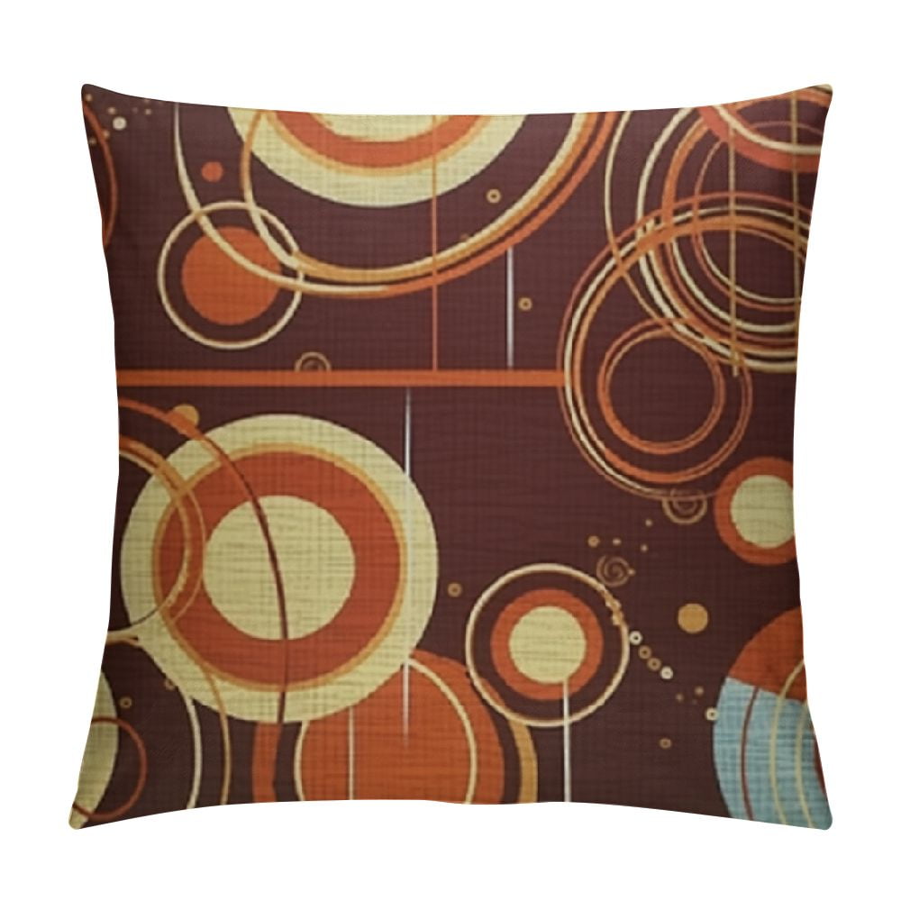 QZHH Colorful Circle Throw Pillow Cover Modern Bubbles Geometric ...