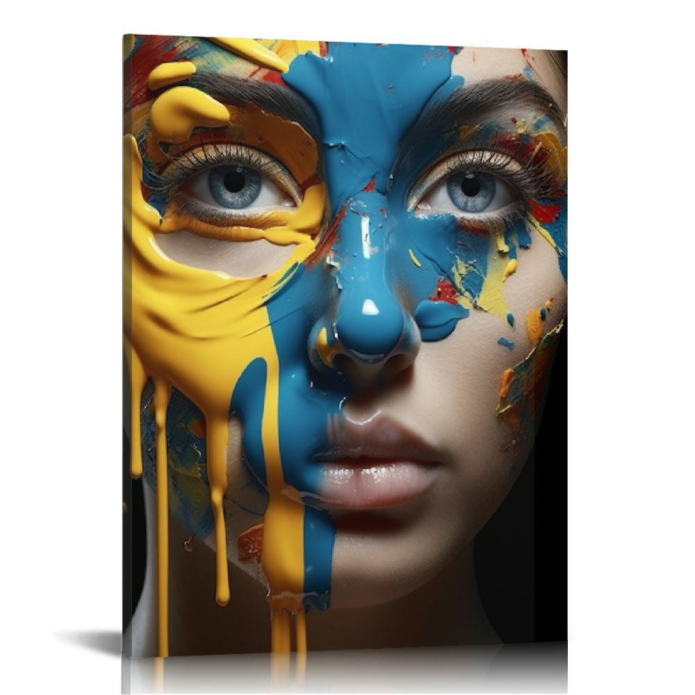 COMIO Colorful Eyes Canvas Painting, Eye Canvas Wall Art, Colorful Wall ...