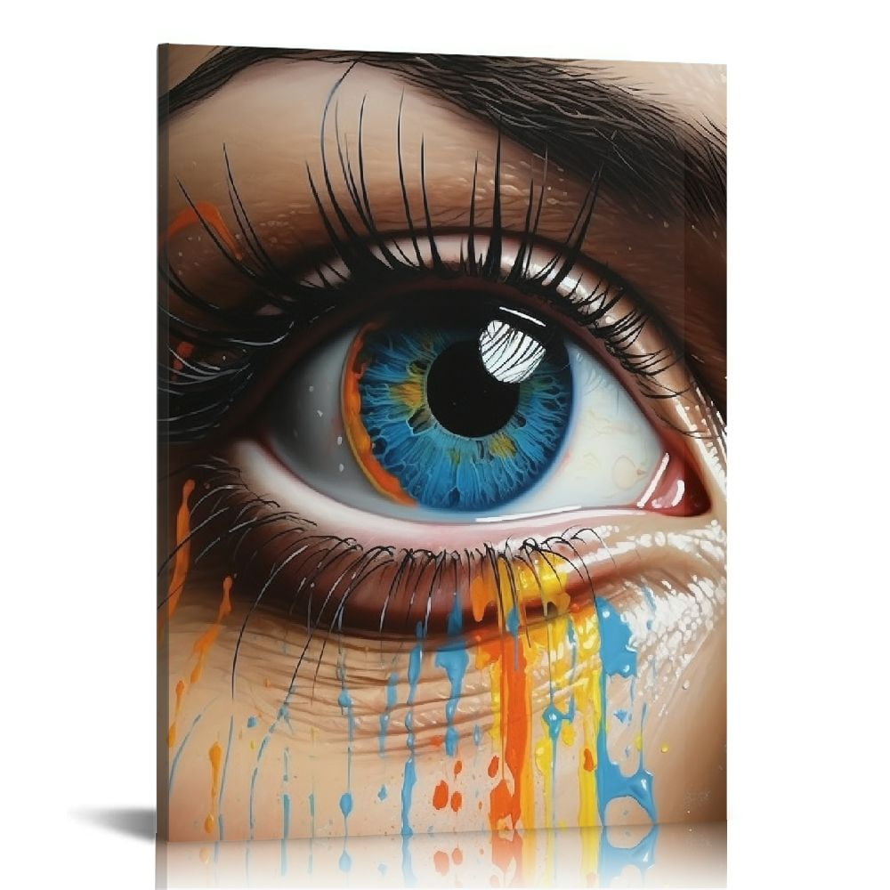 COMIO Colorful Eyes Canvas Painting, Eye Canvas Wall Art, Colorful Wall ...