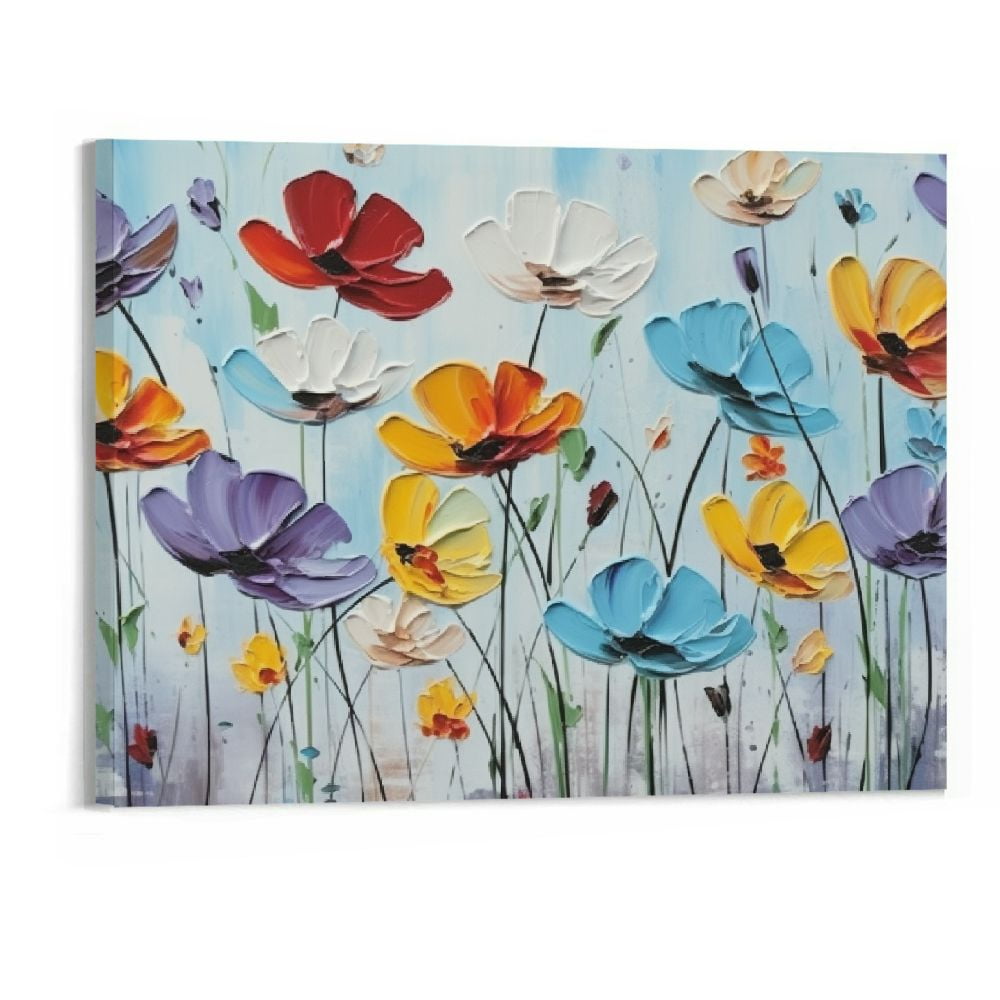 COMIO Colorful Flower Wall Art Floral Picture Canvas Posters Print ...