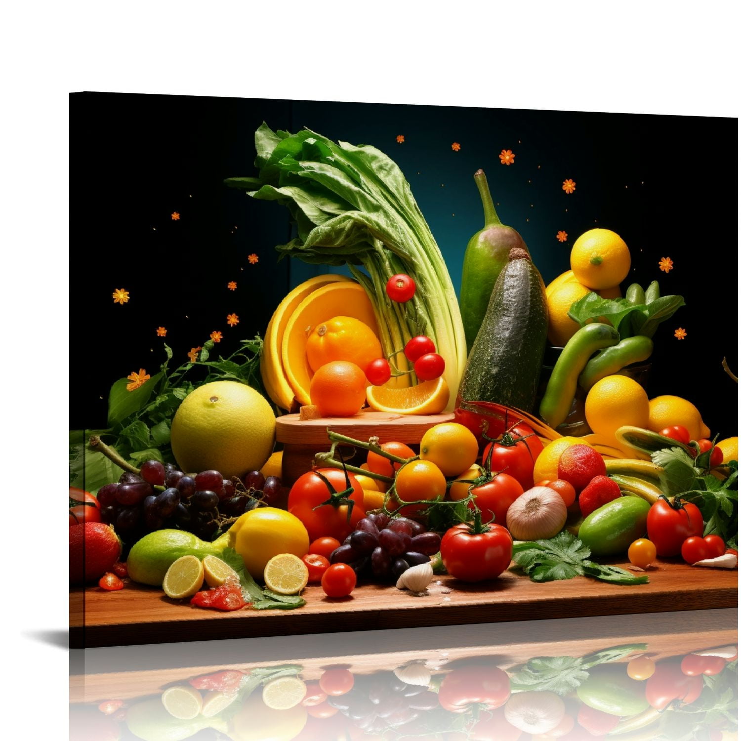 COMIO Colorful Fruit Juice Kitchen Canvas Art - Wall Decor, Each ...