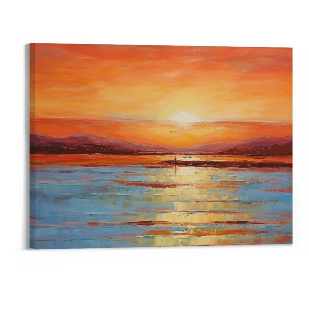 COMIO Colorful Ocean Sunset Abstract Beach Wall Art for Living Room ...