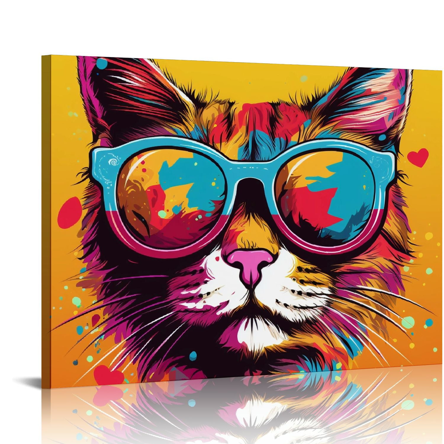COMIO Colorful Pop Animal Pictures Wall Decor Lovely Cat Decor ...