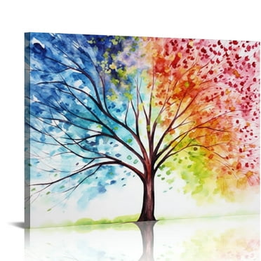 COMIO Tree of Life Wall Art Abstract Colorful Tree Canvas Prints Large ...