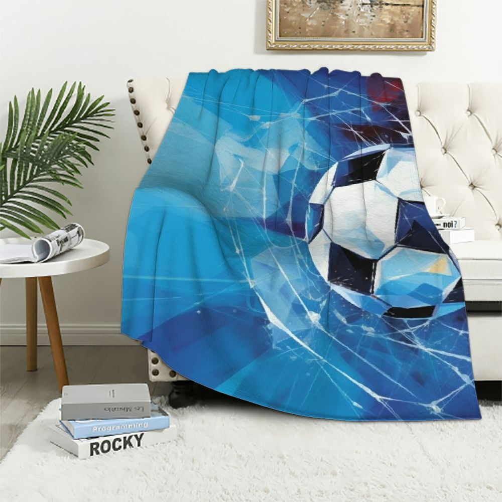 COMIO Colorful Soccer Blanket, Lightweight and Soft 3D Printed Pattern ...