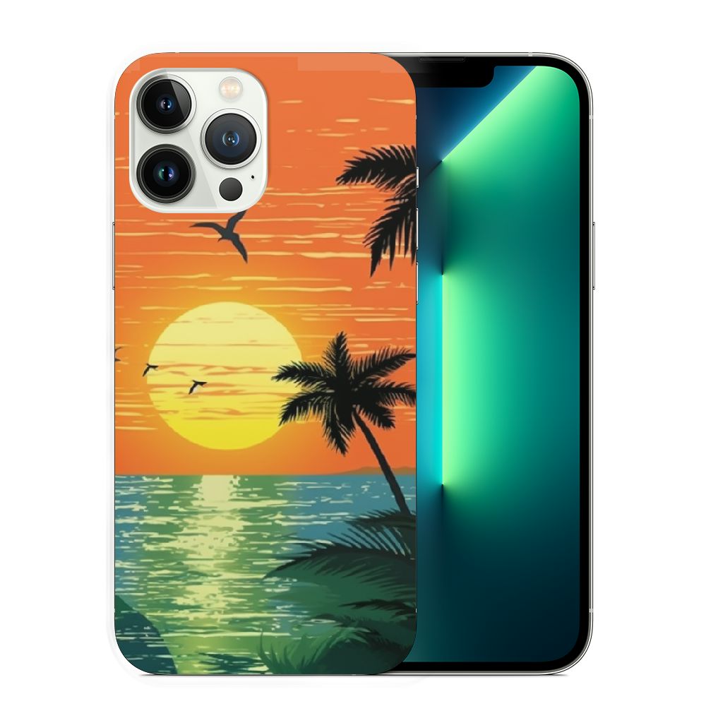 COMIO Compatible with iPhone 14 Case 6.1 inch, Coastal Beach Ocean ...