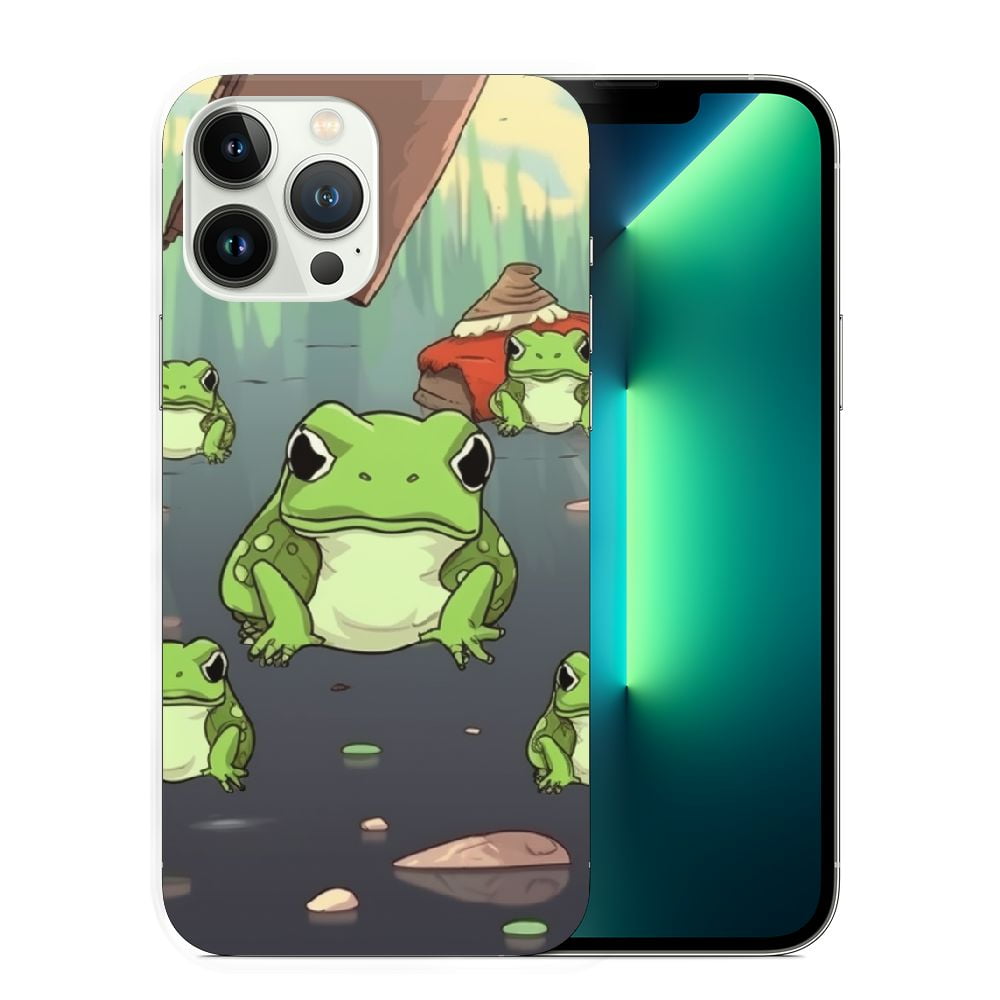 YANMS Compatible with iPhone 14 Case, Case Kawaii Cute Frog Mushroom Aesthetic Design for Girls ...