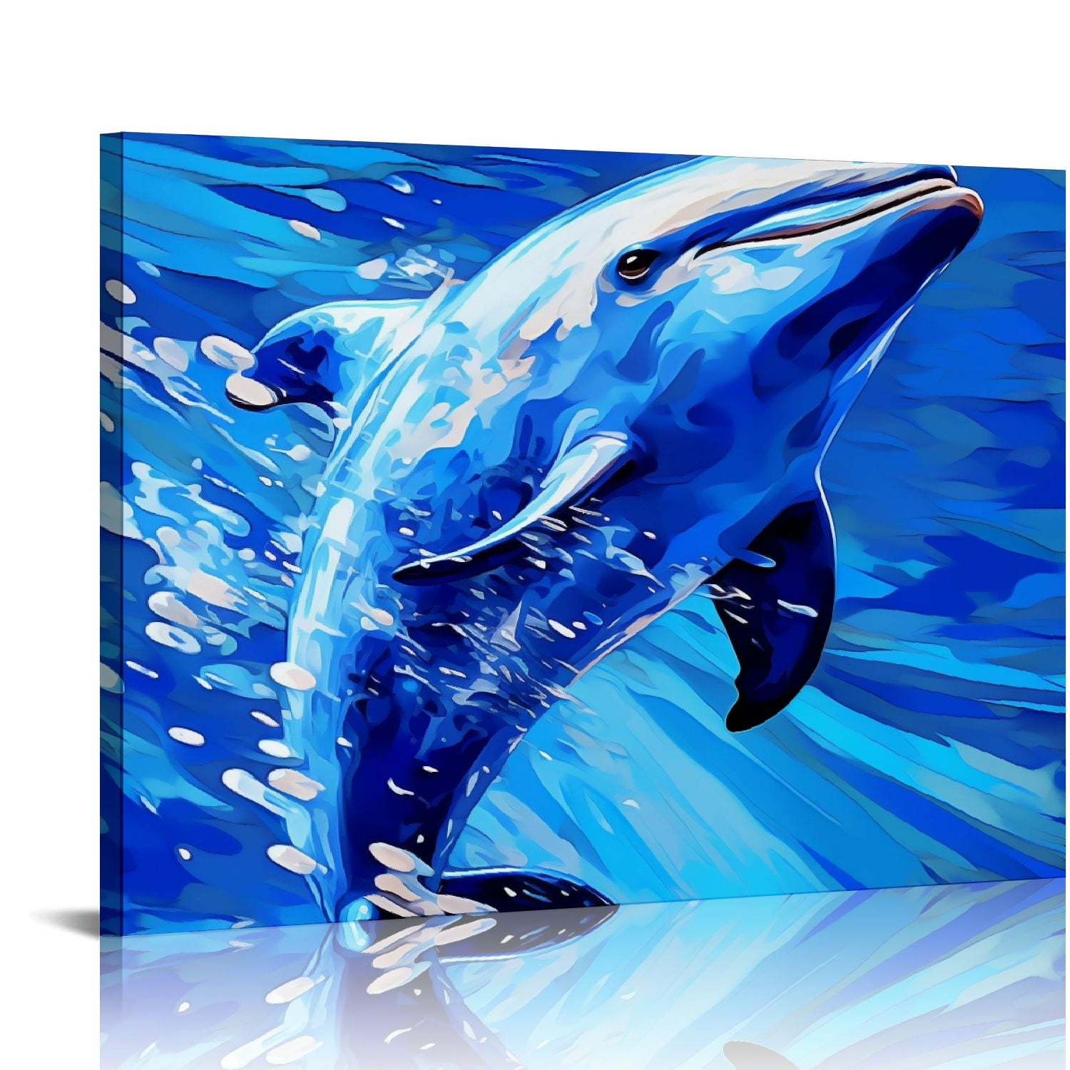 COMIO Contemporary Abstract Oil Painting On Canvas Blue ocean whale ...
