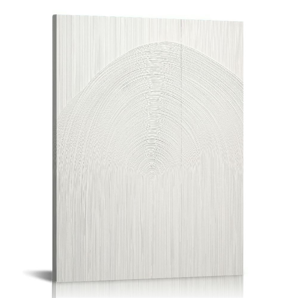 COMIO Contemporary White Textured Wall Art: Retro Plaster Geometric ...