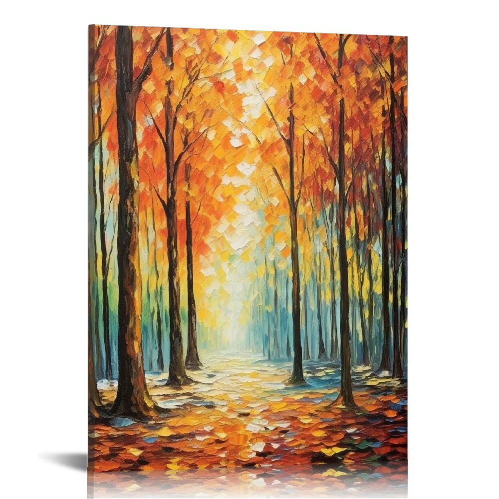 COMIO Contemporary abstract art painting, 12x16 inch yellow canvas wall ...