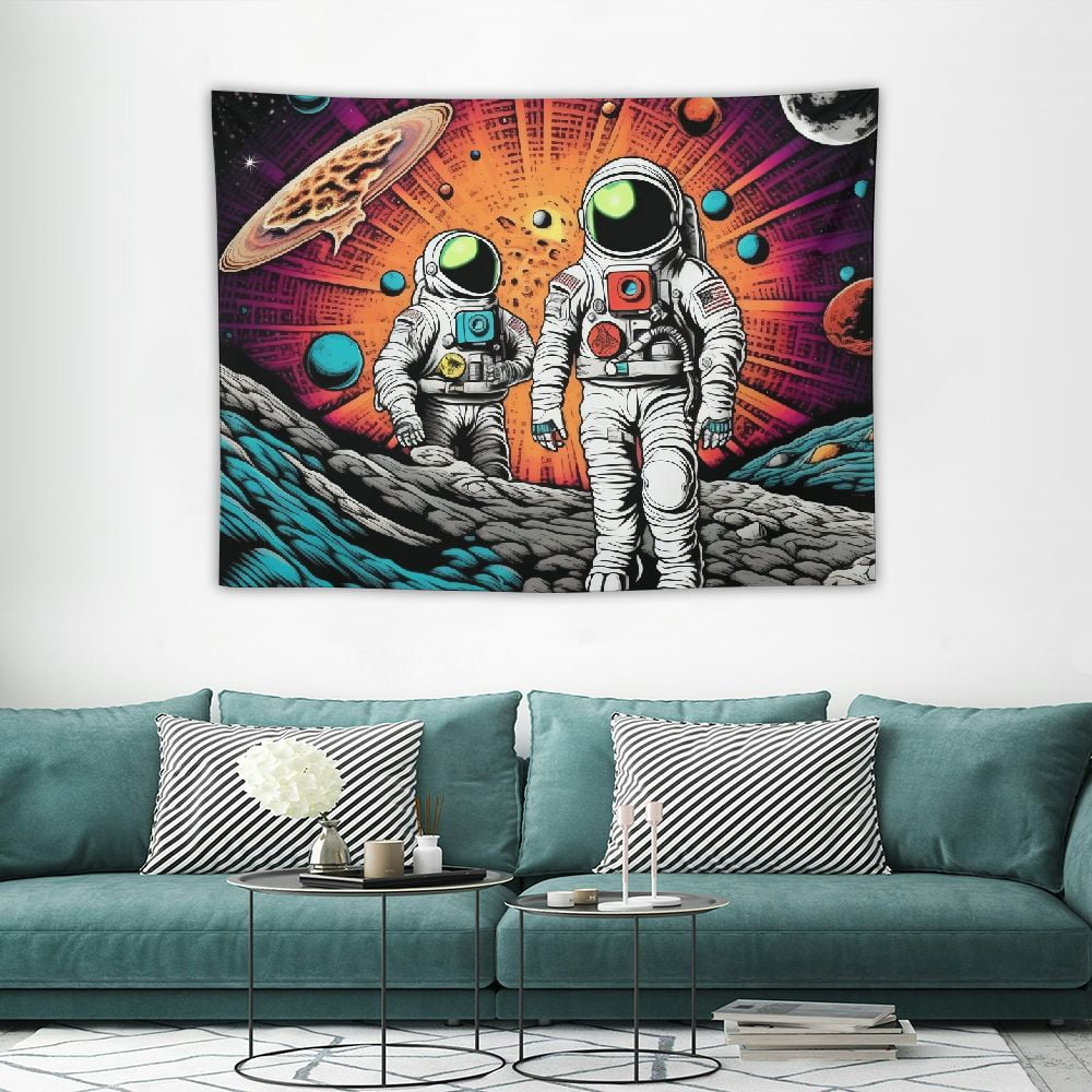 COMIO Cool Black and White Astronaut Trippy Tapestry, Funny Alien on ...
