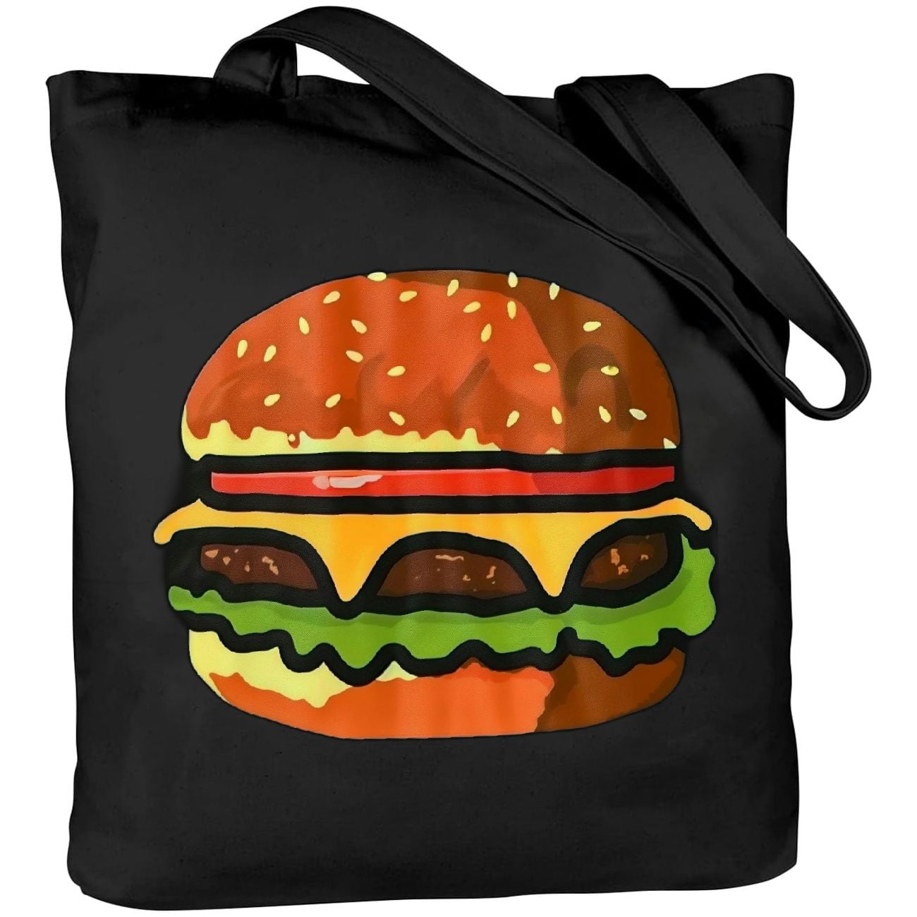 YANMS Cool Men Women Minimalist Burger Canvas Tote Bag Shoulder Bag 14 ...