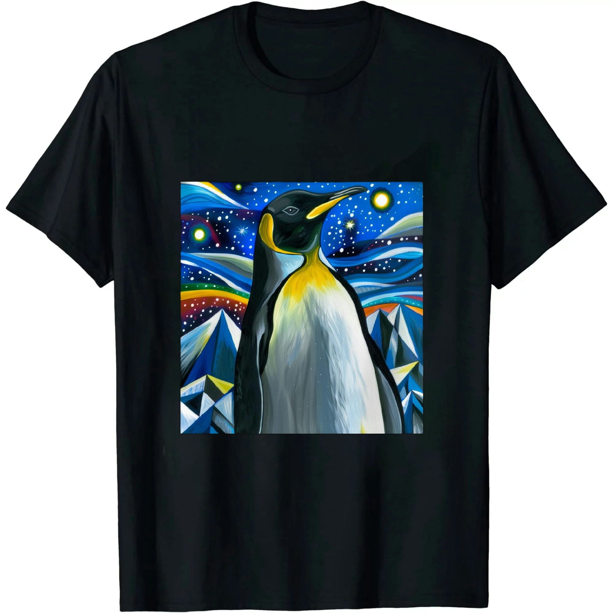 COMIO Cool Van Gogh Penguin Lover Starry Night Penguin T-Shirt ...