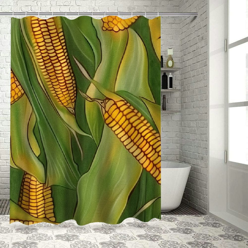 COMIO Corn Leaves Texture Shower Curtain Multiple Sizes 100% Polyester ...