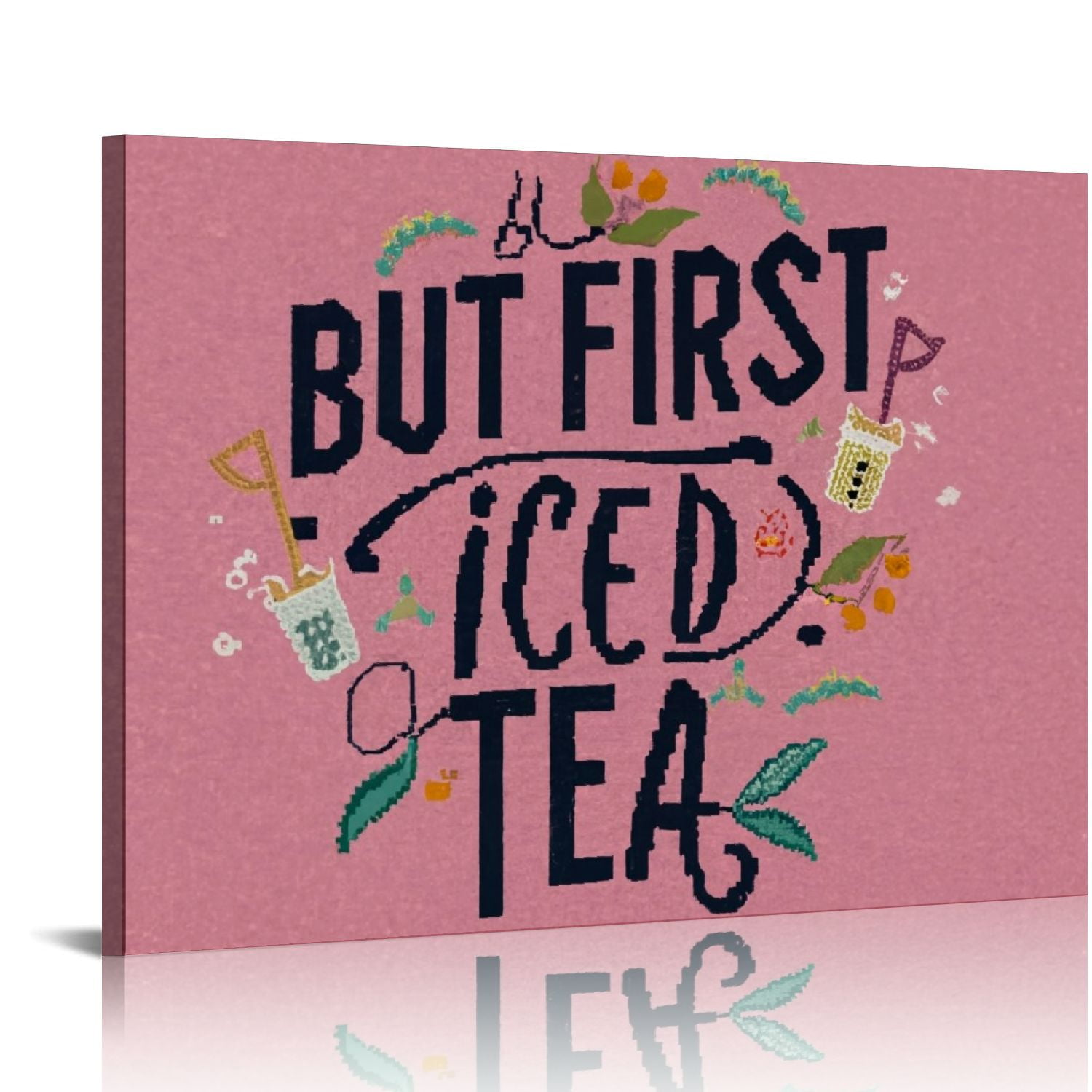 COMIO Country But First Iced Tea Canvas Print Wall Art Decor Tea Lover ...