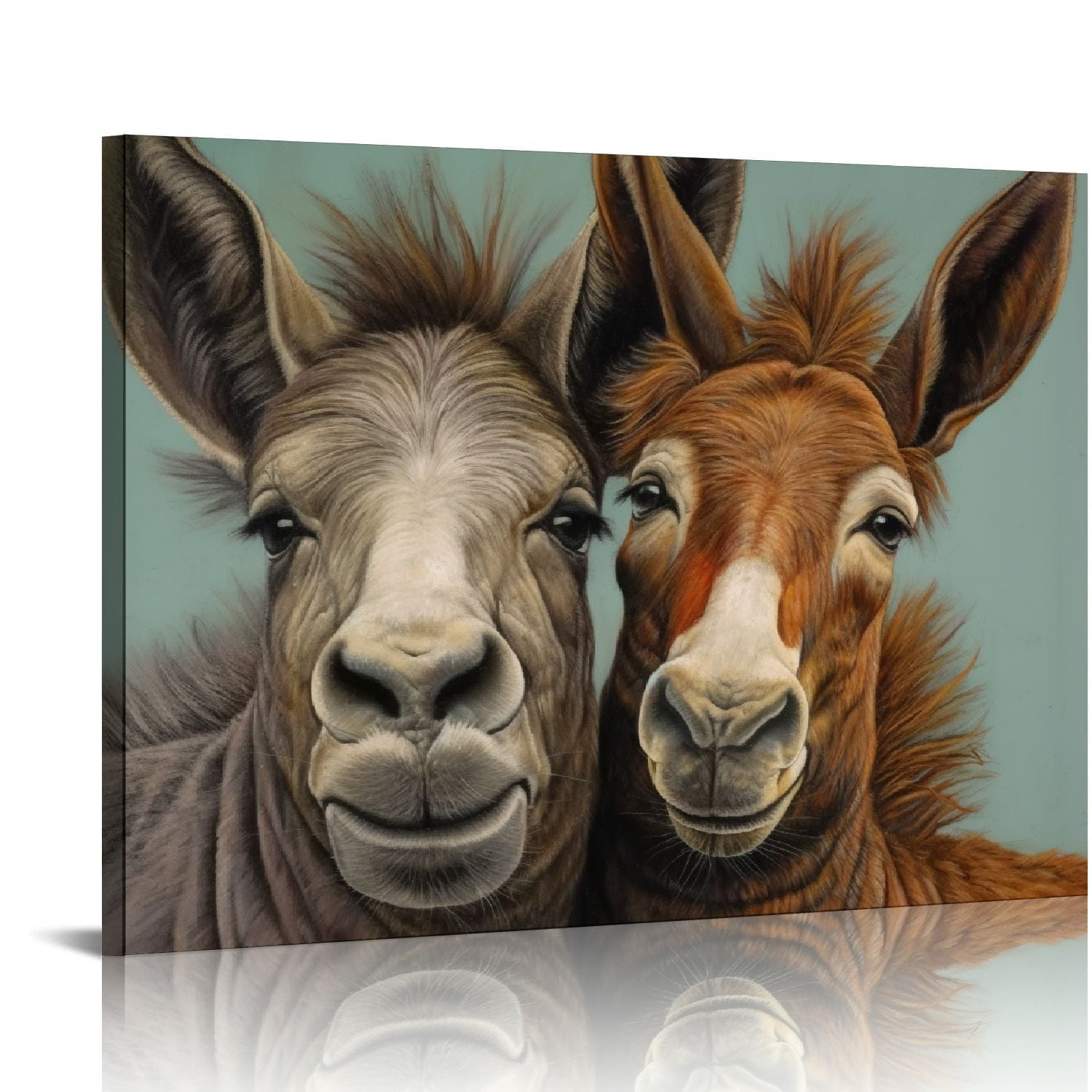 COMIO Country Farmhouse Donkey Canvas Pictures Prints Funny Animal Wall ...