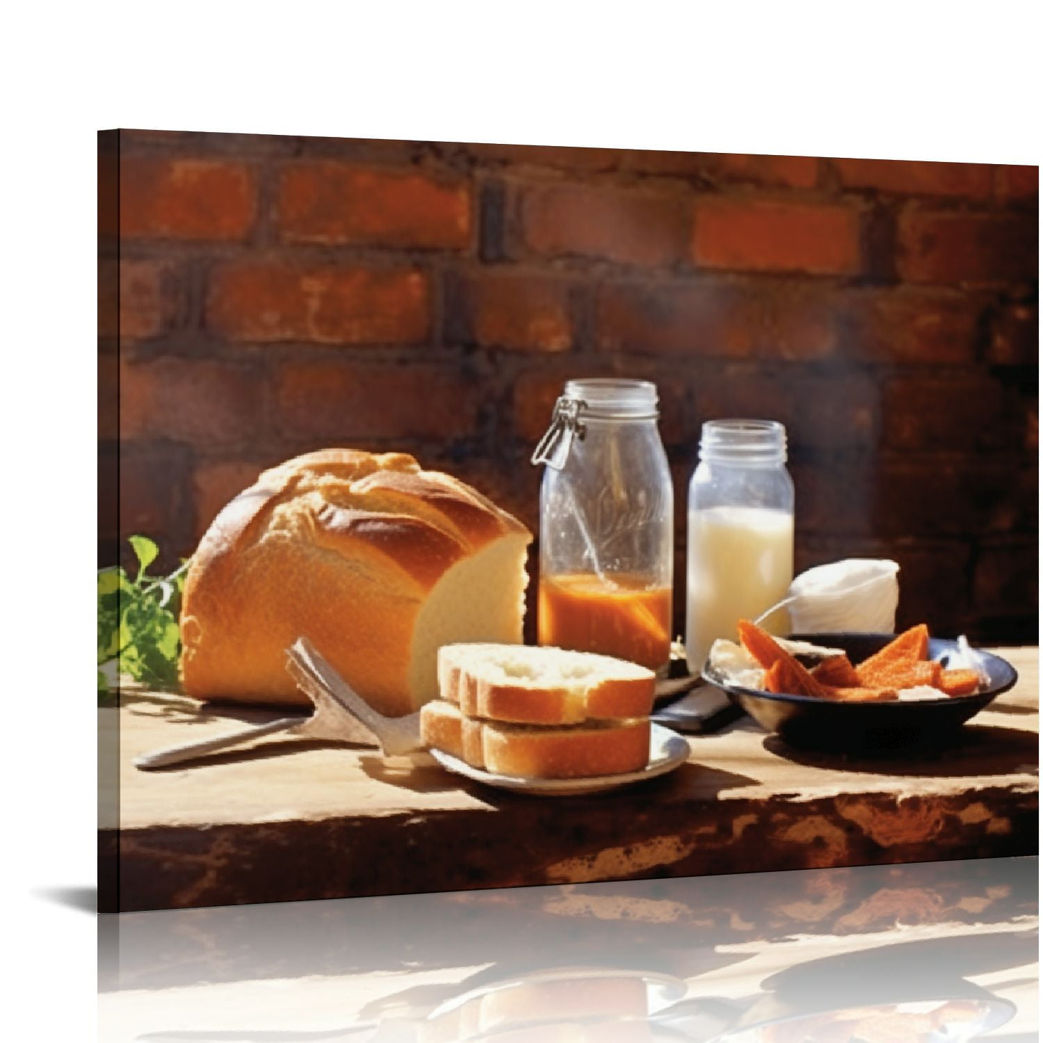 COMIO Country Picture Homemade Bread Butter Gore Food Still Life Wall ...