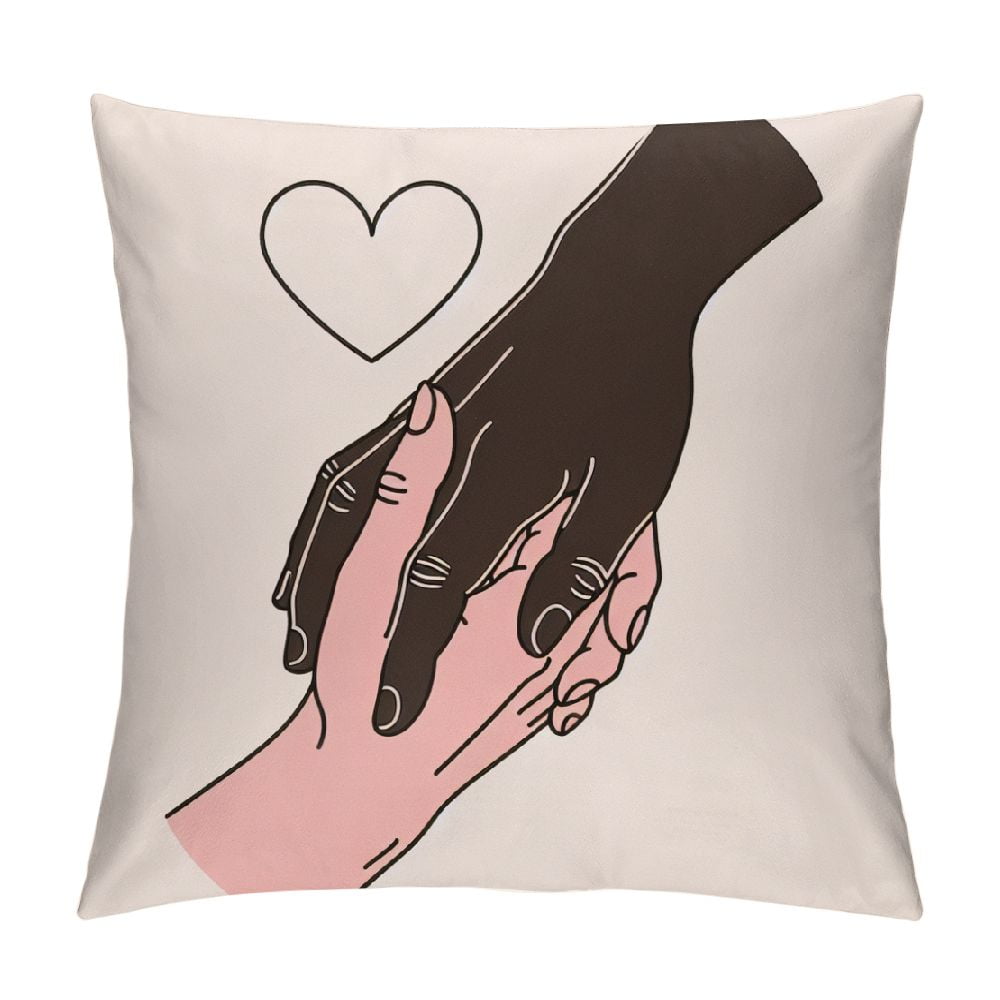 COMIO Couple Holding Hands Standard Pillow Cover for Couples, Wifes ...
