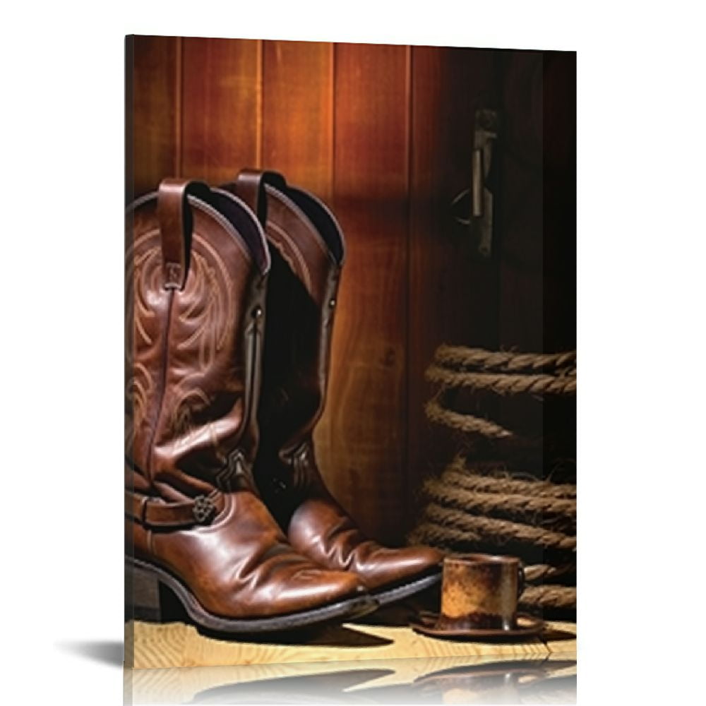 COMIO Cowboy Canvas Wall Art American Western Men Bedroom Dceor Rodeo ...