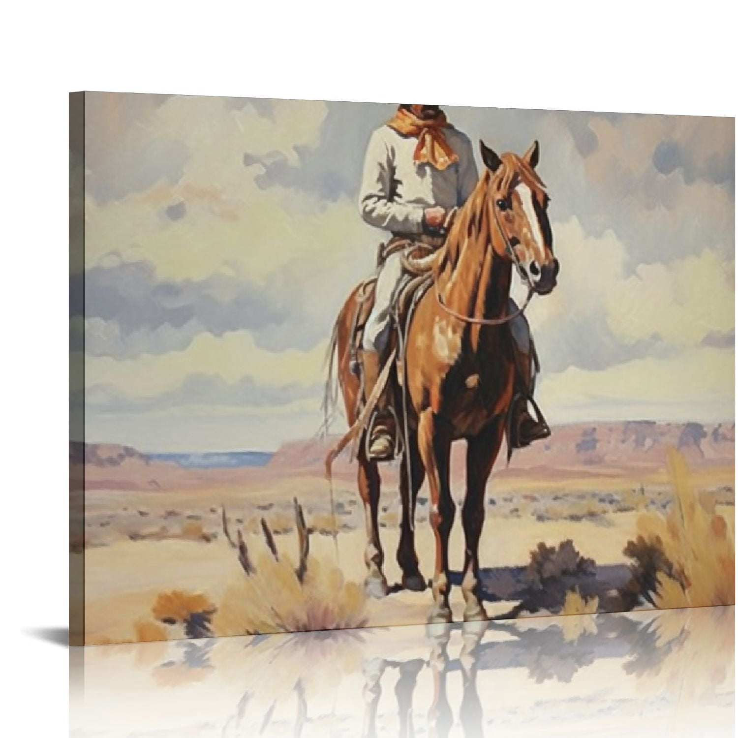 COMIO Cowboy Fields and Farm Western Painting Wall Art, Canvas ...