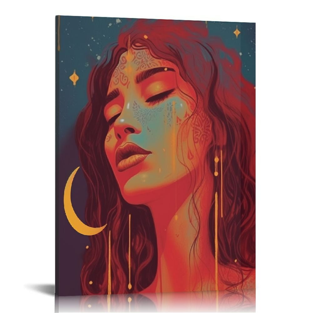 COMIO Crying Woman Art Deco Poster Canvas Wall Art Prints for Wall ...