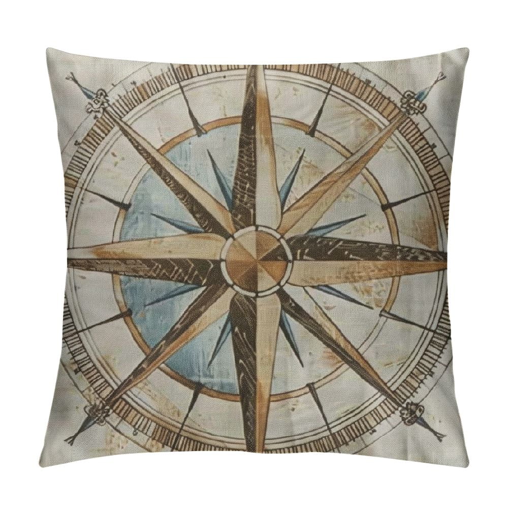 COMIO Cushion Covers Vintage Compass Antique Pattern Global Geography ...