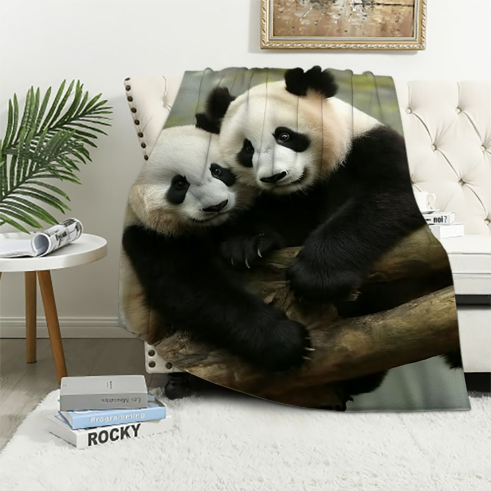 COMIO Custom Cute and Lovely Panda Bed/Sofa Soft Throw Blanket ...