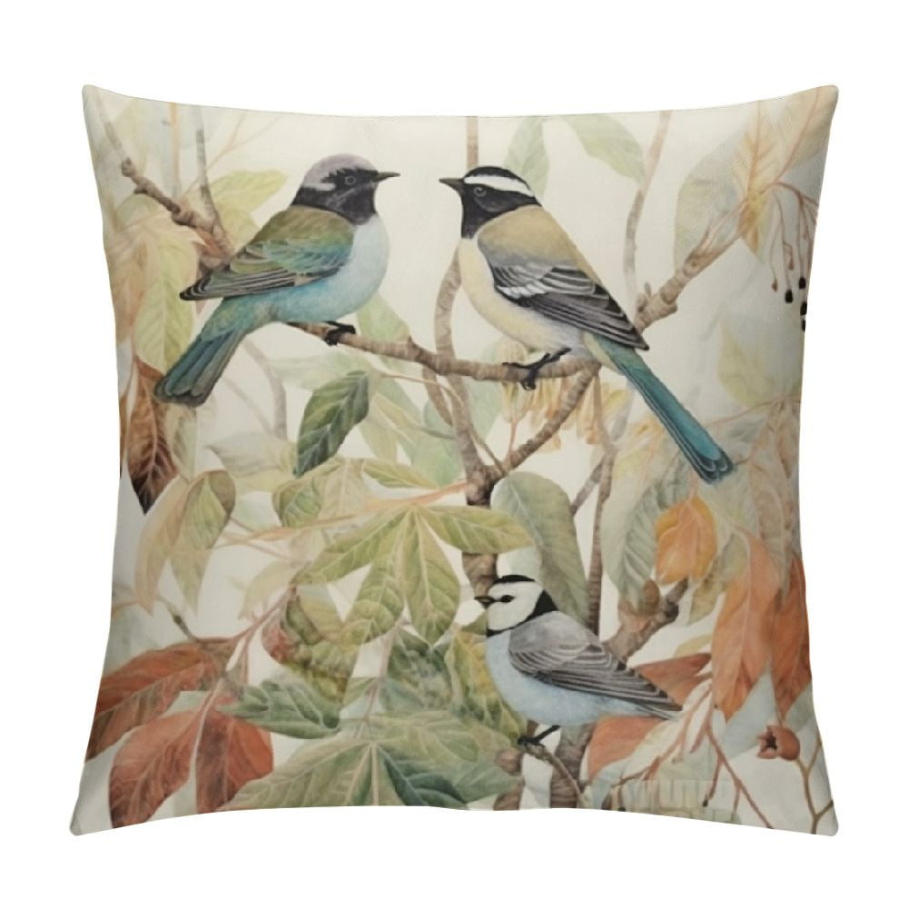 MLJA Cute Birds Throw Pillow Covers Farmhouse Double Sided with Zipper ...