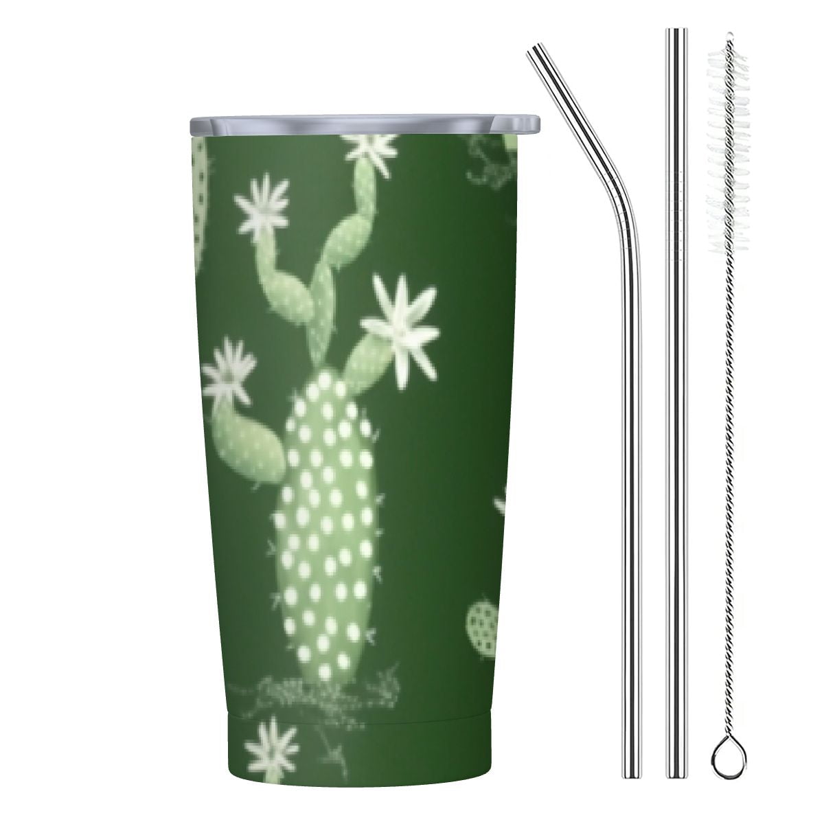 COMIO Cute Botanical Cactus Insulated Water Bottle with Straw Lid ...