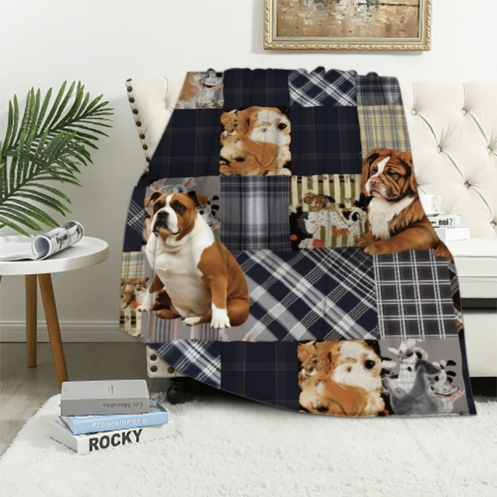 COMIO Cute Bulldog Blanket Gifts for Boys Girls, French Bulldog Throw ...