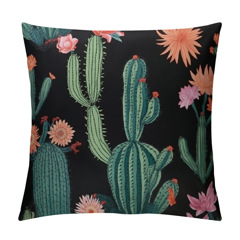 COMIO Cute Cactus Pillow Covers, Green Plant Throw Pillow Covers ...