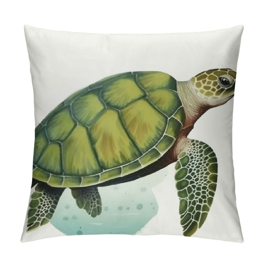 COMIO Cute Cartoon Sea Turtles Throw Pillow Cover Pillowcase ,Marine Life Themed Decorations For ...