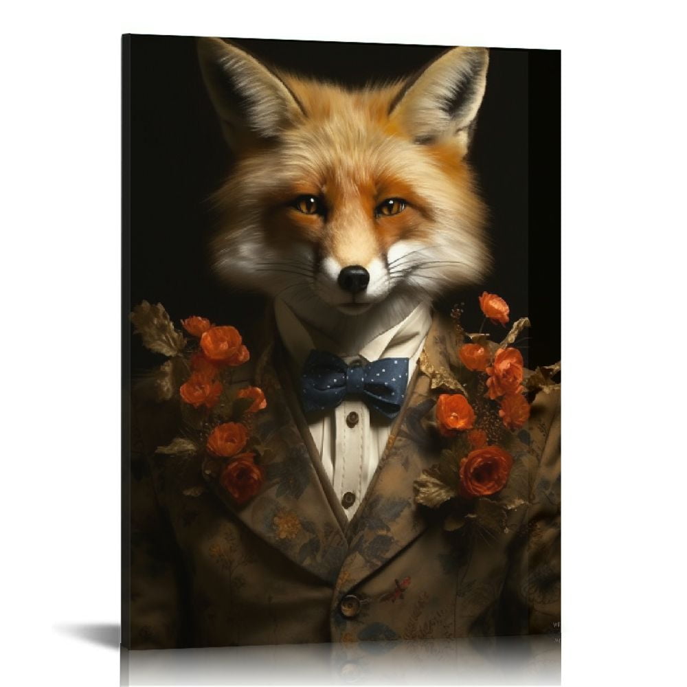 COMIO Cute Fox Canvas Wall Art Fox Pictures for Wall Inspirational Fox ...