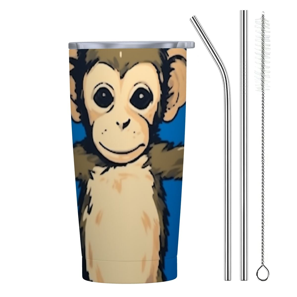 COMIO Cute Monkey Holding Banana Barbell Water Bottle Stainless Steel ...