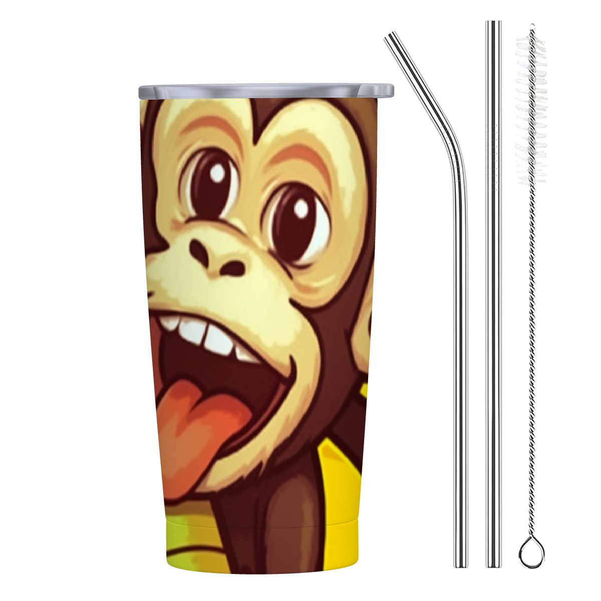 COMIO Cute Monkey Holding a Banana Water Bottle Stainless Steel ...