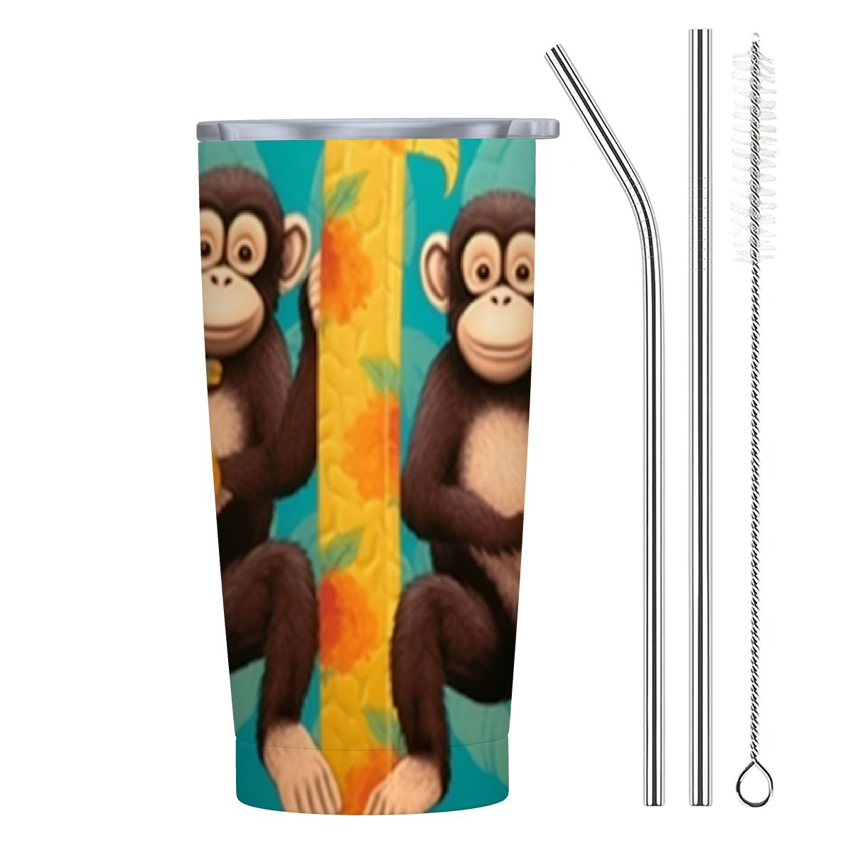 COMIO Cute Monkey Stainless Steel Vacuum Insulated Bottle Double Wall ...