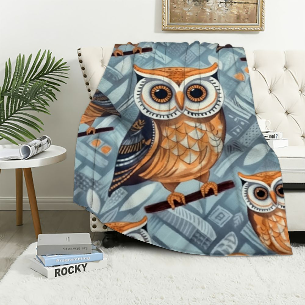 COMIO Cute Owl Blanket Gifts for Kids,Plush Owls Throw,Soft Flannel ...