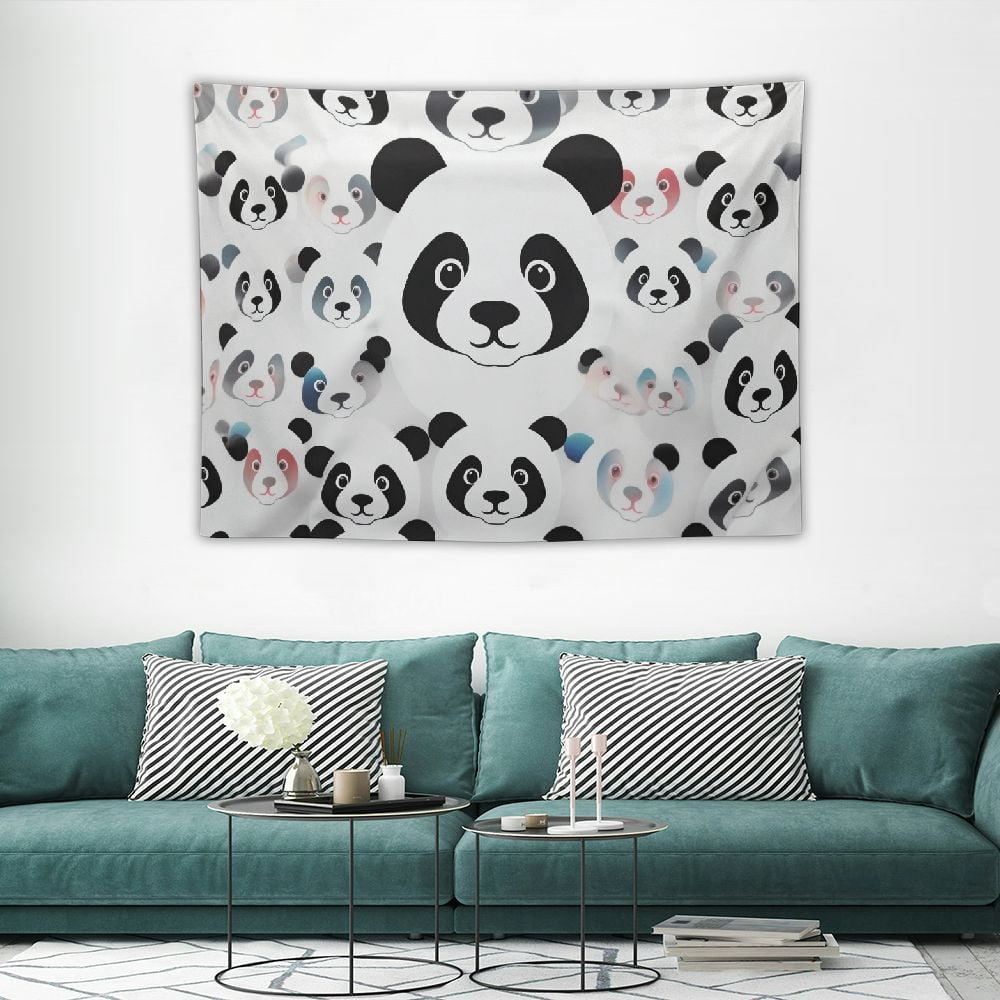 COMIO Cute Panda Tapestry Wall Hanging Tapestries Cartoon Face ...