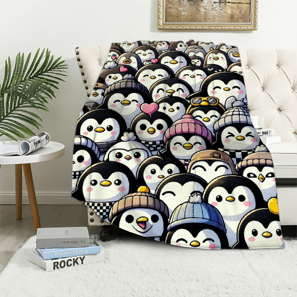 COMIO Cute Penguin Blanket Penguin Throw Blanket Penguin Stuff Animal ...