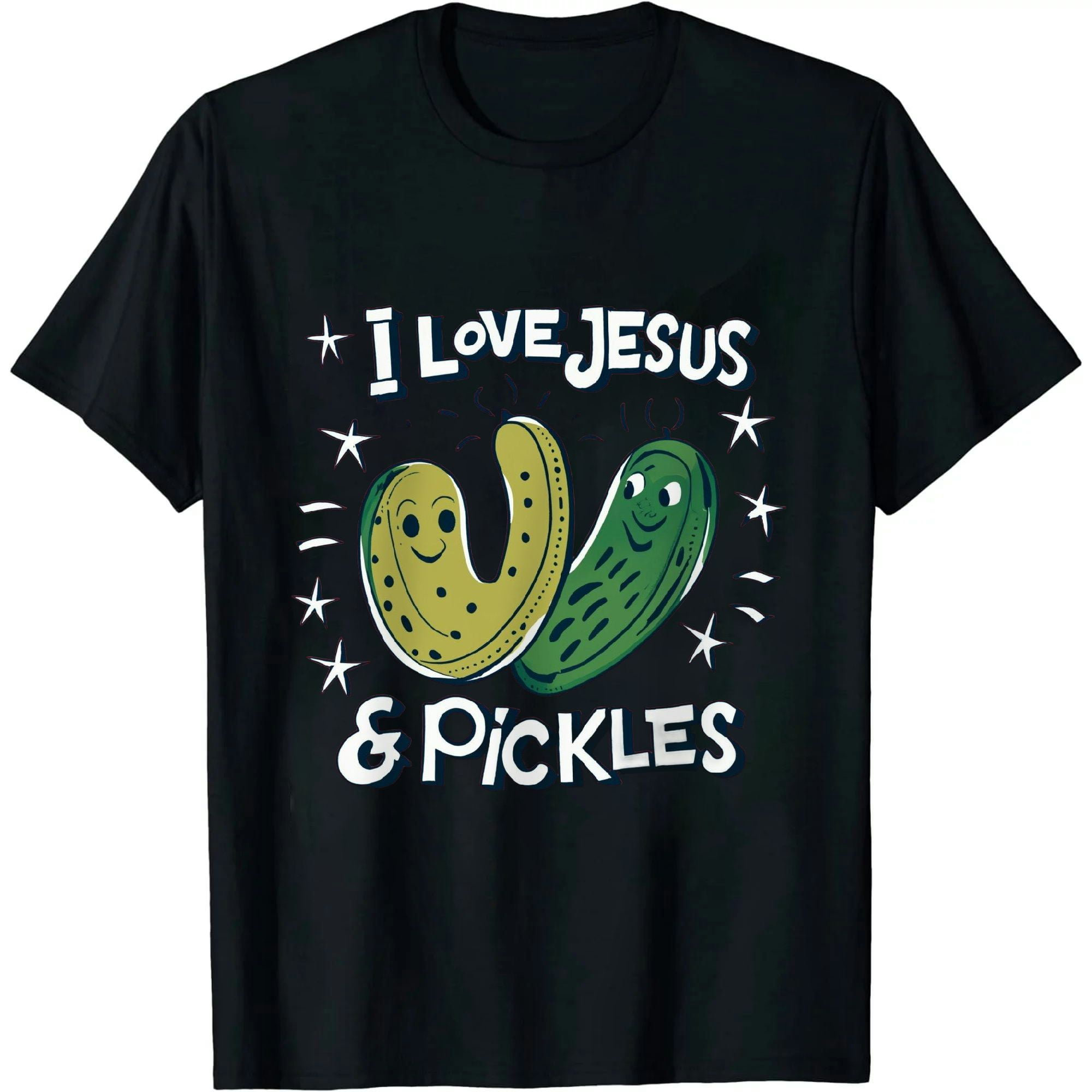 COMIO Cute Pickle Design For Men Women Kids Jesus Pickle Lovers T-Shirt ...