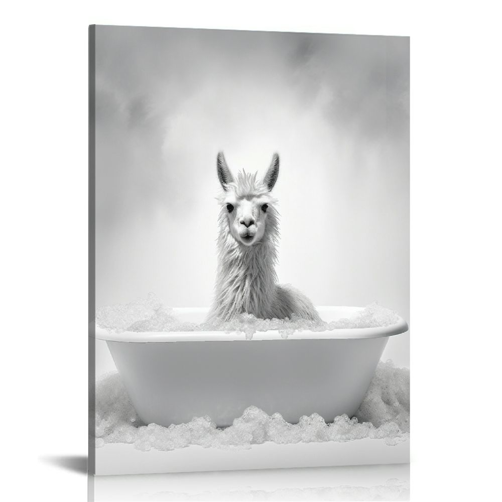 QZHH Cute Rabbit Bathroom Wall Art Prints, Vintage Pictures Wall Decor ...