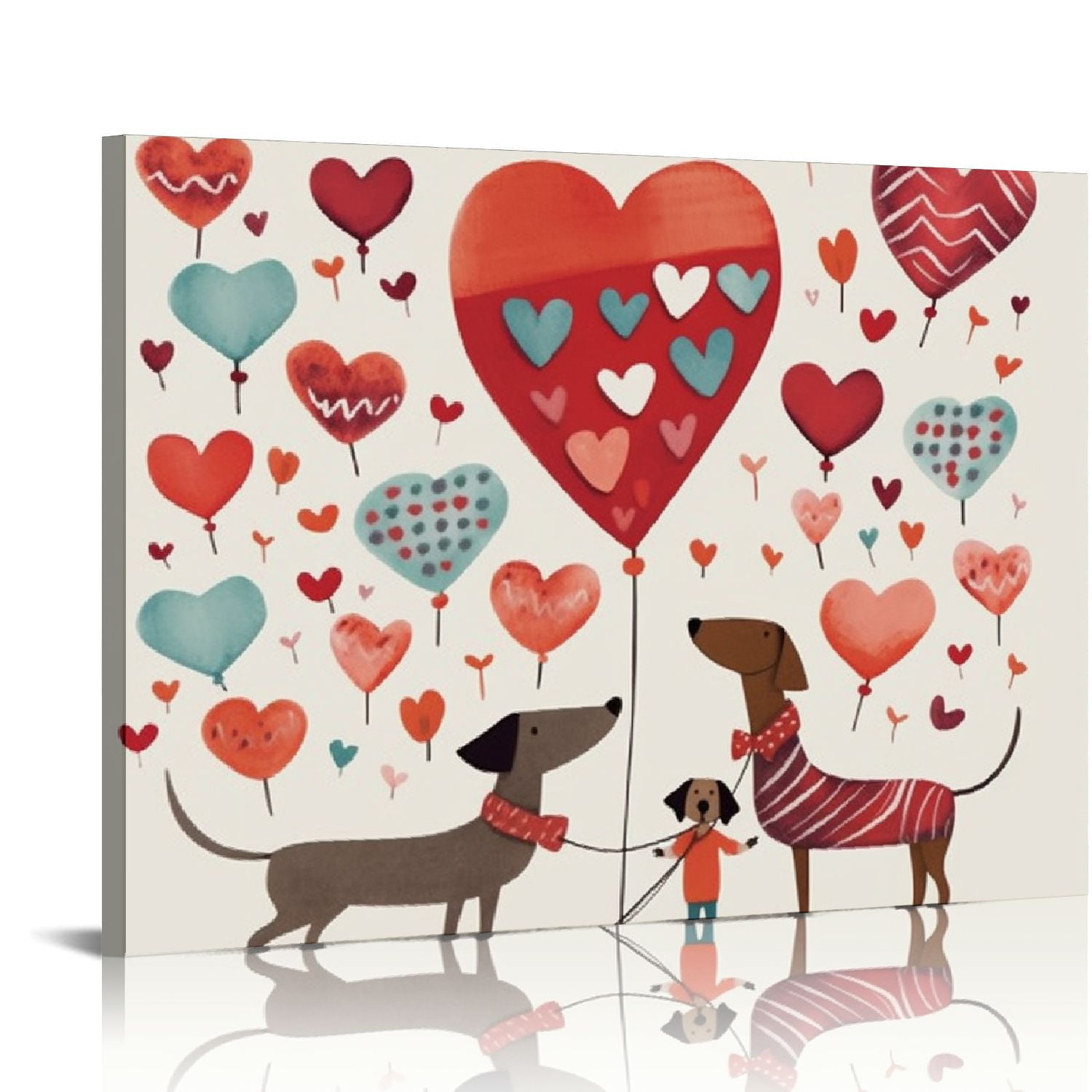 COMIO Dachshund Valentine Wall Art - Valentine's Day Gifts, Dachshund ...