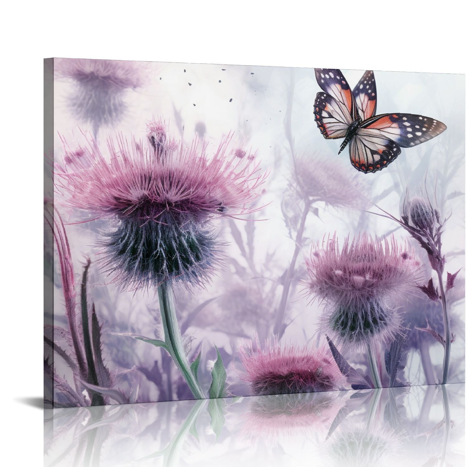 COMIO Dandelion Canvas Wall Art Abstract Blue and White Dandelion ...