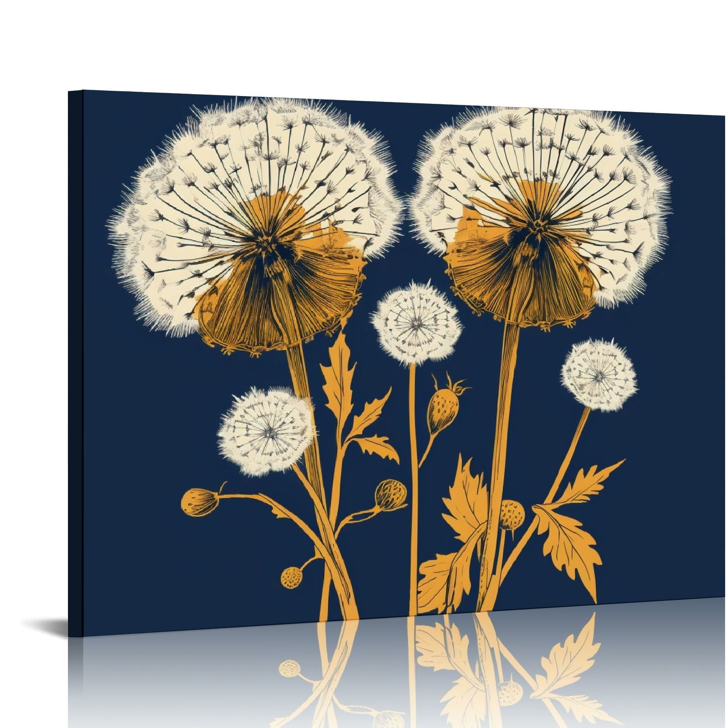 COMIO Dandelion Canvas Wall Art Summer Floral Botanical Paintings White ...