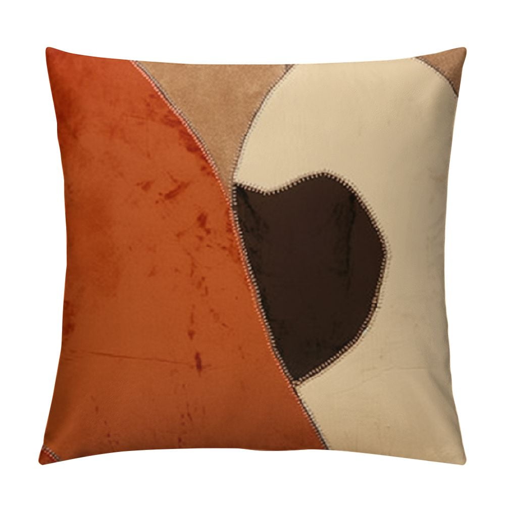 COMIO Dark Orange Decorative Throw Pillow Cover with Cloth Texture ...