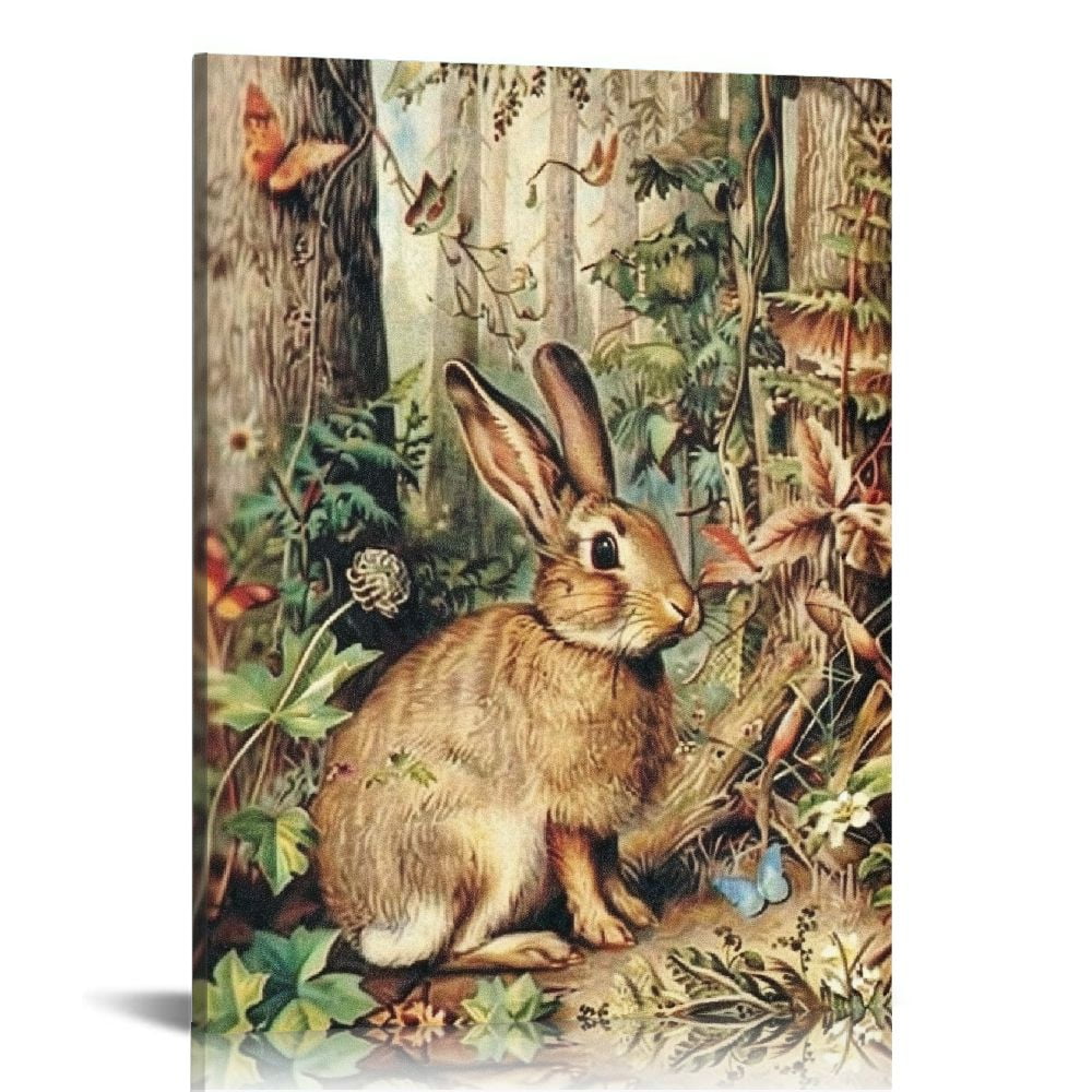 MLJA Decor Bunny Easter Wall Art - Bunny Pictures Wall Decor, Vintage ...