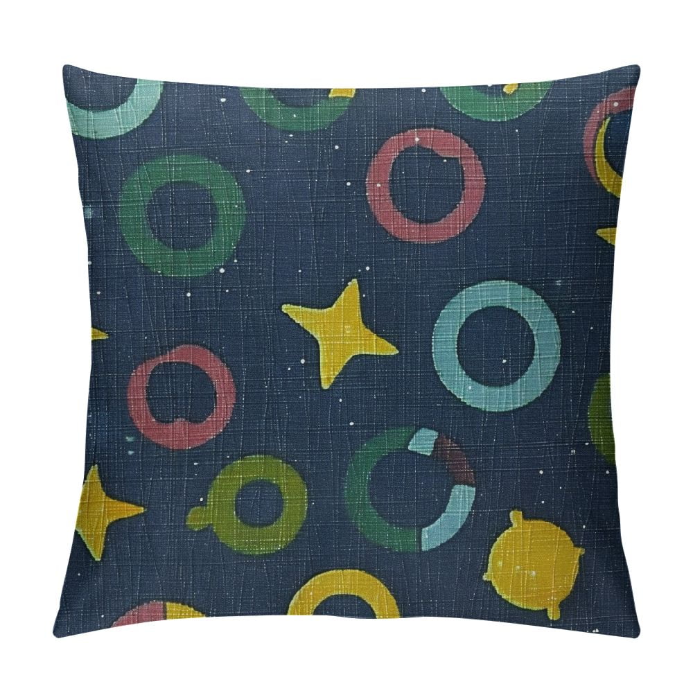 COMIO Decorative Farmhouse Pillow Cover Indigo Starry Summer Floral Dot ...