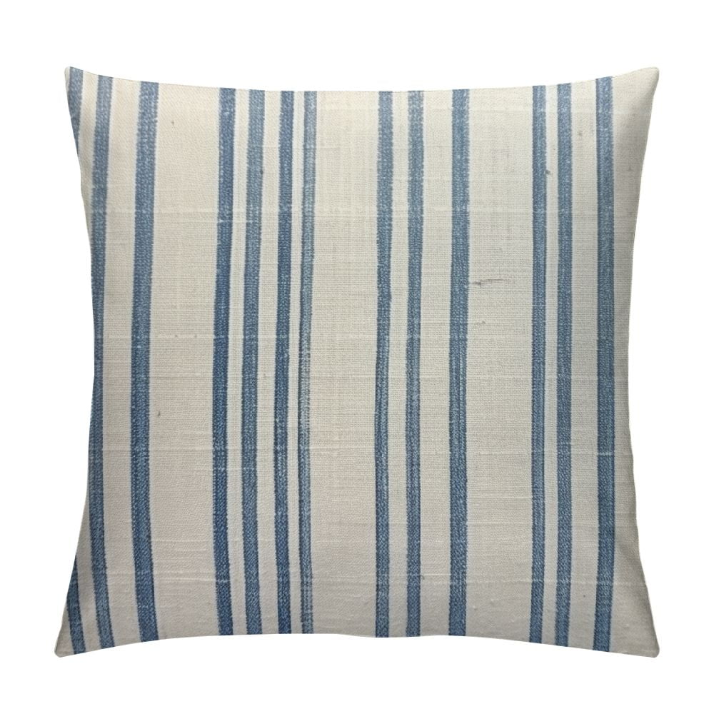 COMIO Decorative Farmhouse Throw Pillow Case, Cream/Off-White with Blue ...
