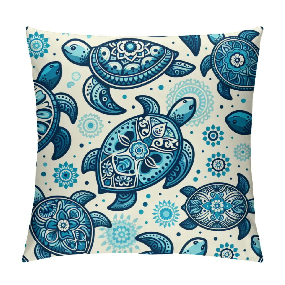 QZHH Decorative Pillow Cover, Lumbar Sea Turtle Pillow Cover Modern ...